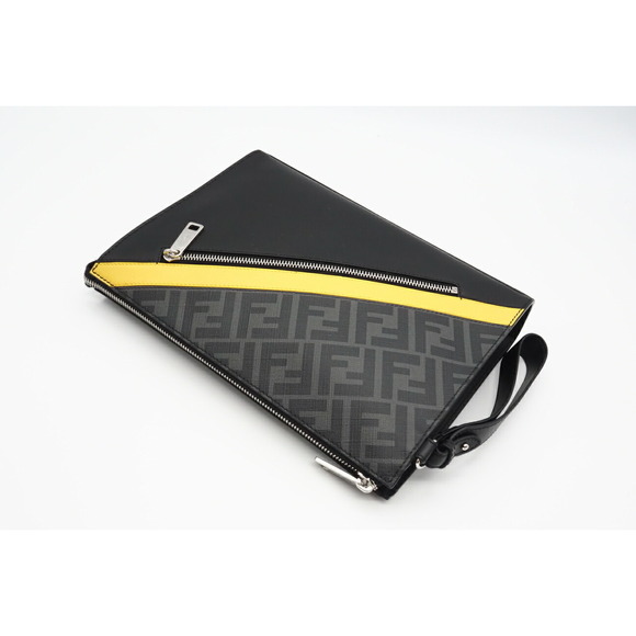 Fendi | Bags | Fendi Diagonal Clutch Bag Gray | Poshmark